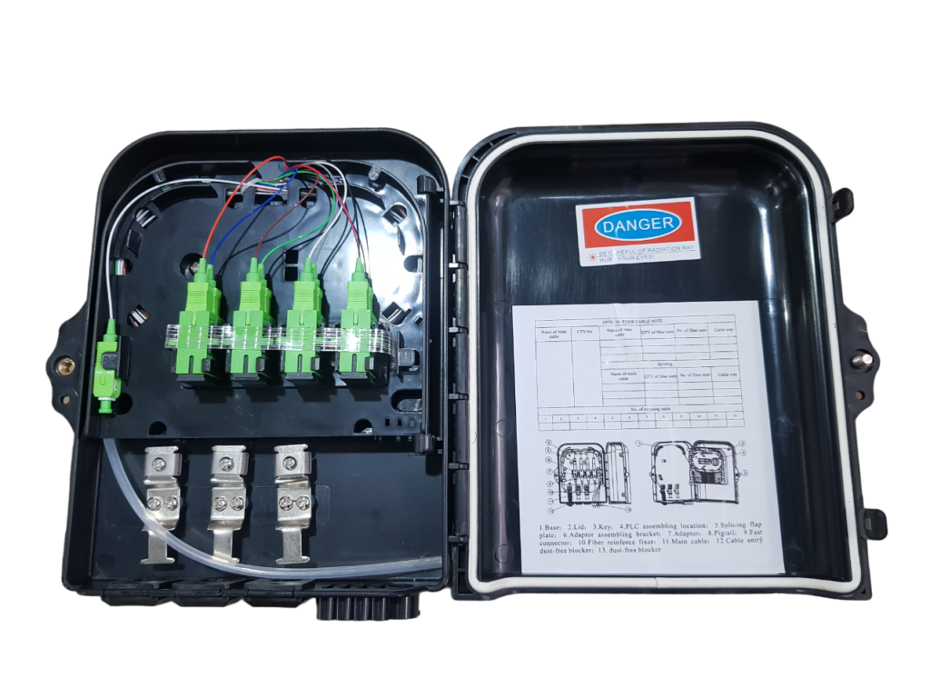 Caja NAP de 8 Puertos + Splitter 1×8 SC/APC – Fibra Óptica Colombia